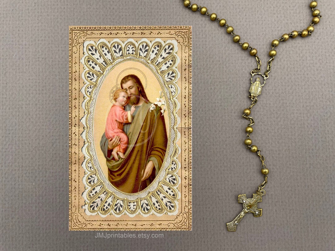 Saint Joseph Holy Card PRINTABLE Catholic Saint Joseph Novena Digital ...