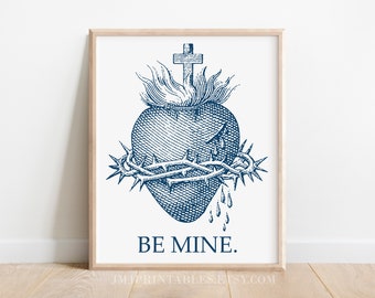 Flaming Heart Digital Download Sacred Heart of Jesus Which - Etsy