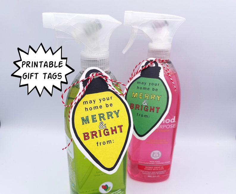 Printable Gift Tag for Cleaning Spray Bottle Last Minute - Etsy