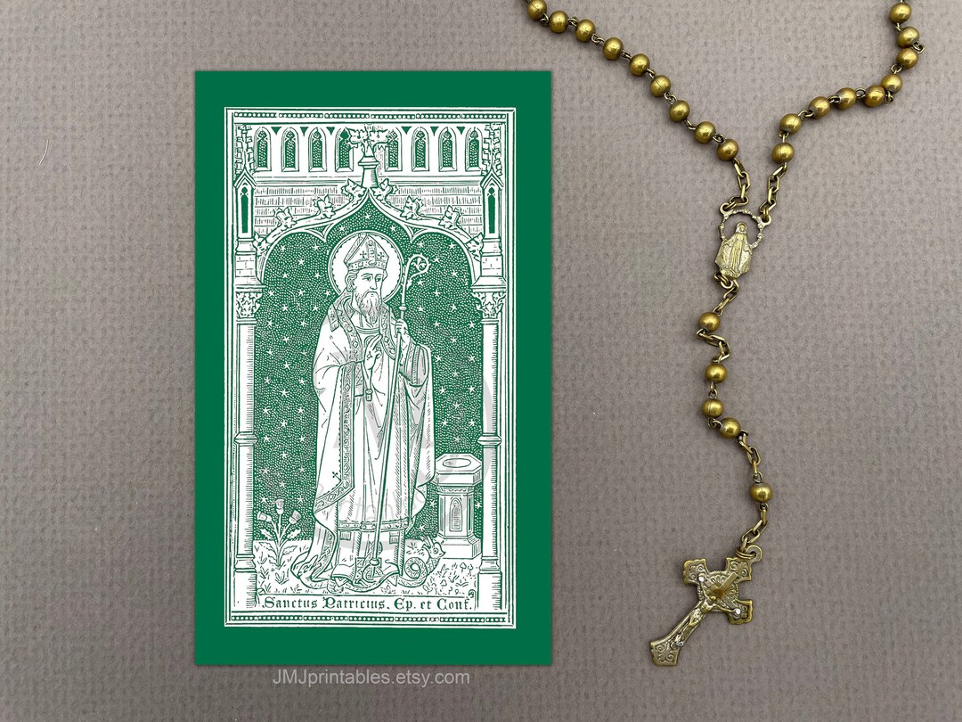 Saint Patrick Holy Card PRINTABLE, Digital Download PDF Prayer Card ...
