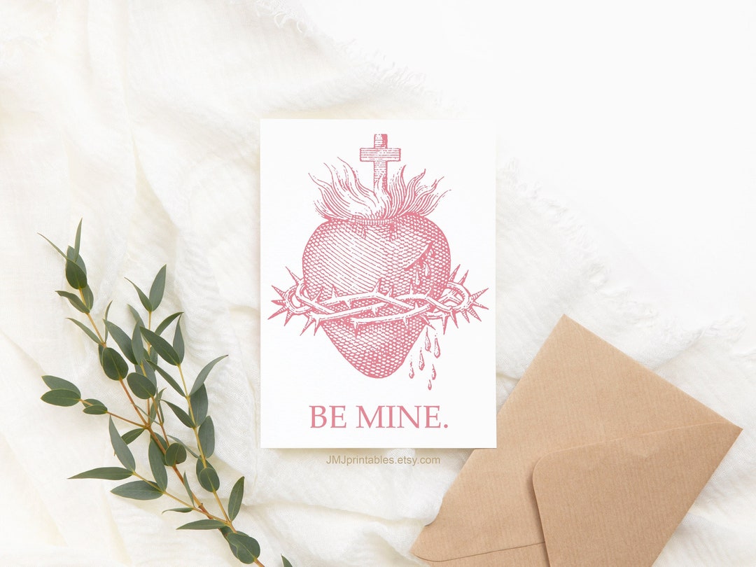 Catholic First Communion Card PRINTABLE Easter Sacred Heart of Jesus ...