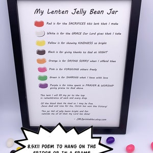 Catholic PRINTABLE Kid Lent Activity, Jelly Bean Sacrifice Jar TAGS ...