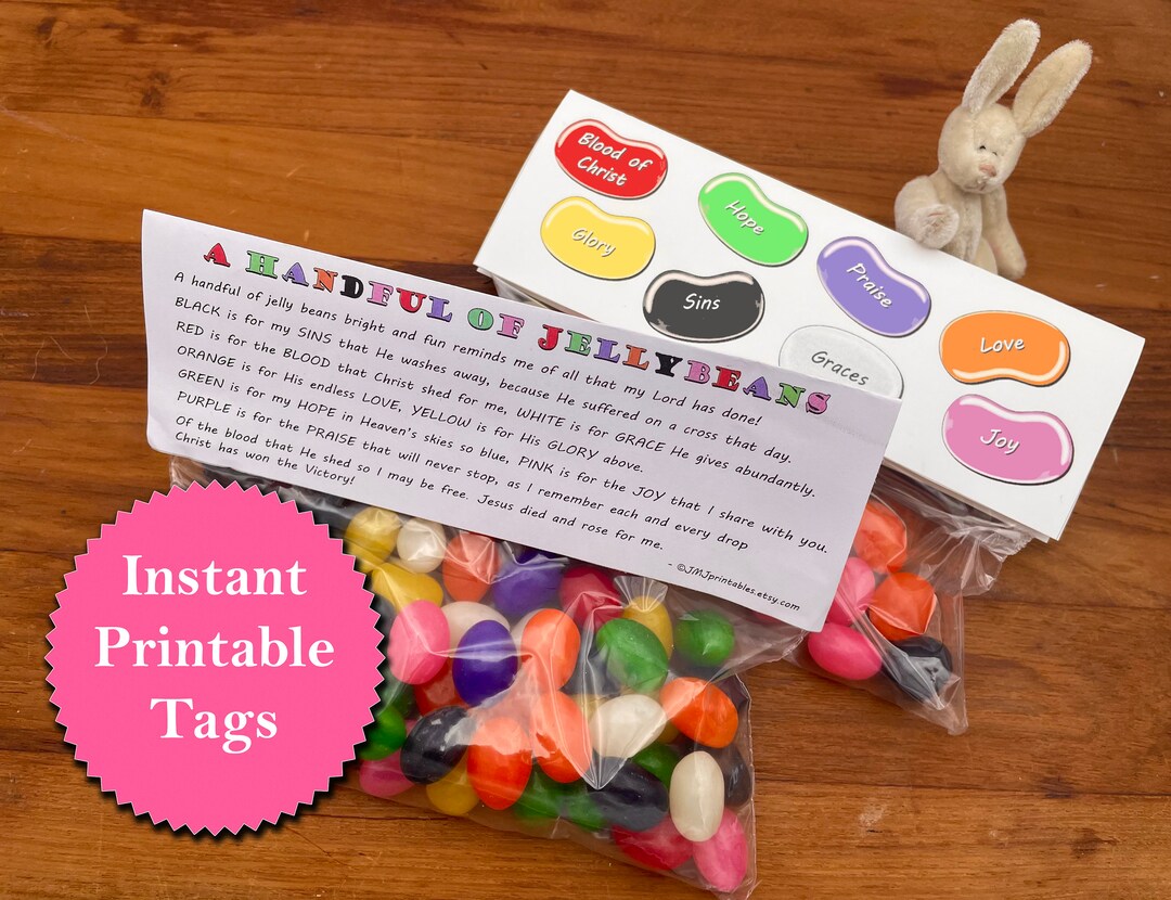 Catholic Kid Easter Treat Jelly Bean Prayer PRINTABLE RCIA Treat Faith ...