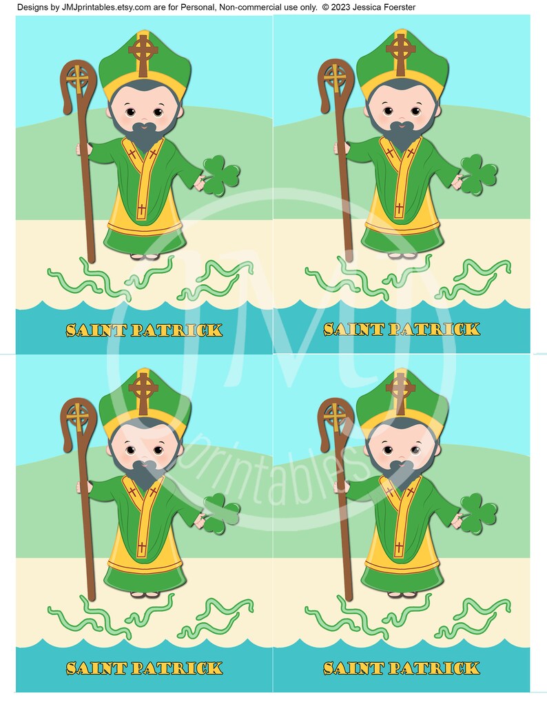 Saint Patrick Holy Card PRINTABLE Catholic Kids Prayer Card Saint ...