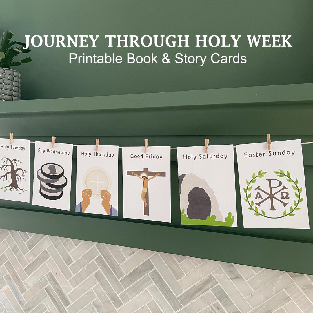 Catholic Holy Week Lent Printable Booklet & Story Cards Easter ...