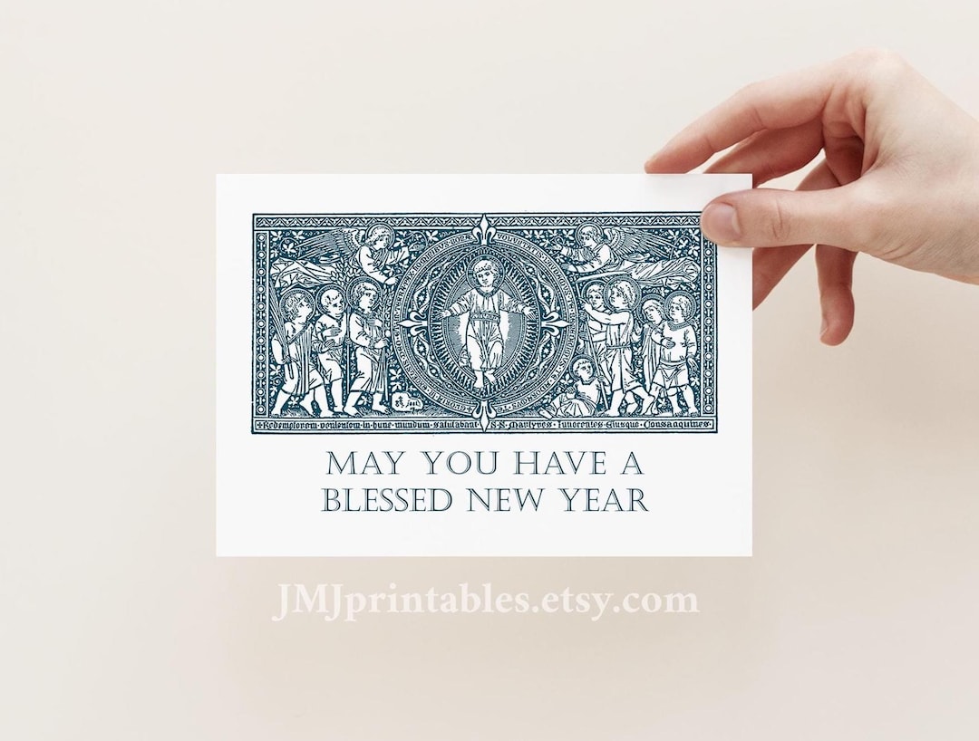 Catholic NEW YEAR Epiphany Card Printable Jesus Nativity Engraving ...