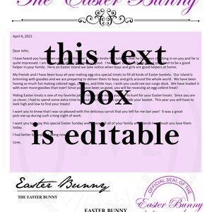 Letter From Easter Bunny Editable Printable Easter Bunny Stationery ...