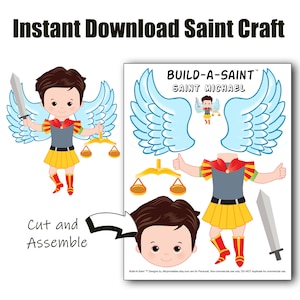 Saint Michael the Archangel Catholic Paper Doll Craft BUILD A SAINT ...