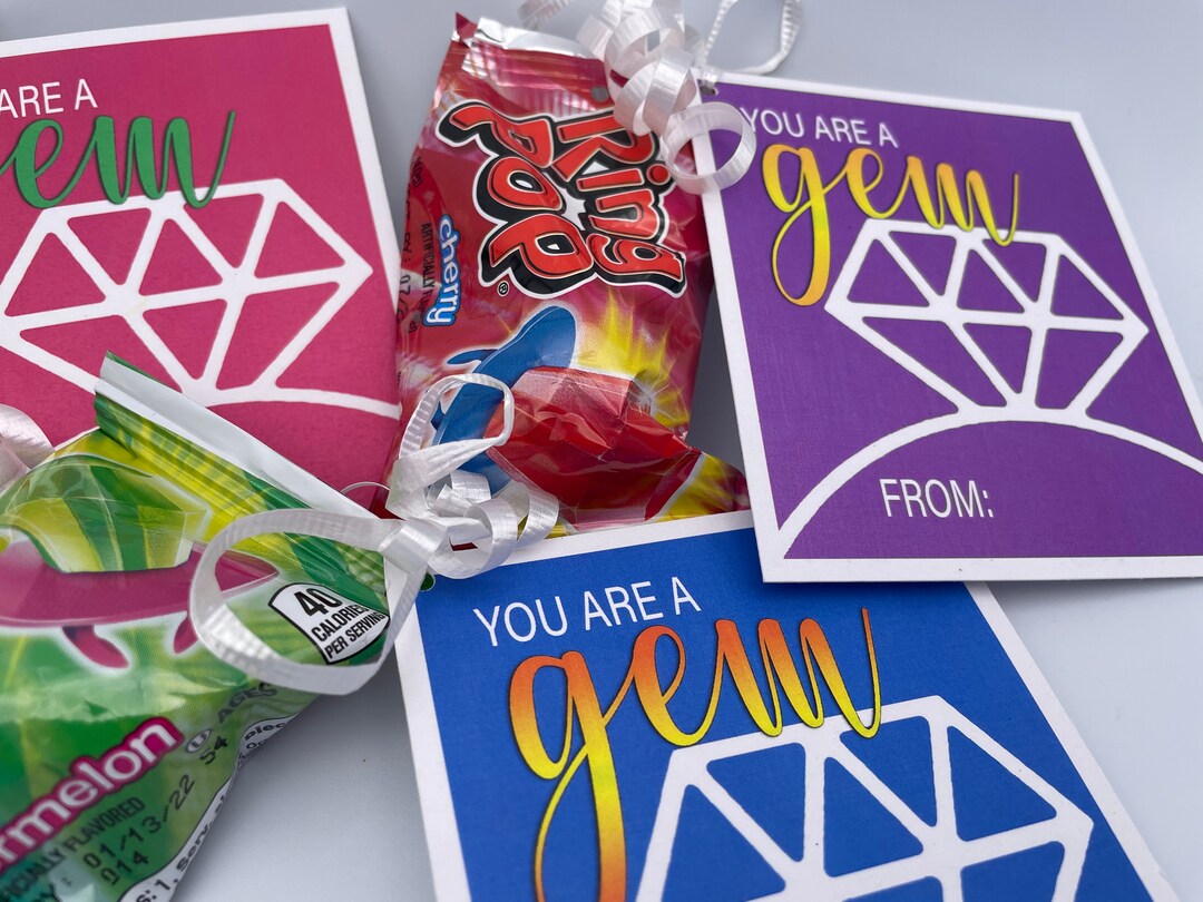 Ring Pop PRINTABLE Valentine Tag, School Valentine Cards for Kids ...