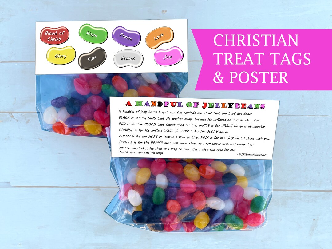 Jelly Bean Prayer Poem Treat Topper Tag Christian & Catholic Kid Easter ...