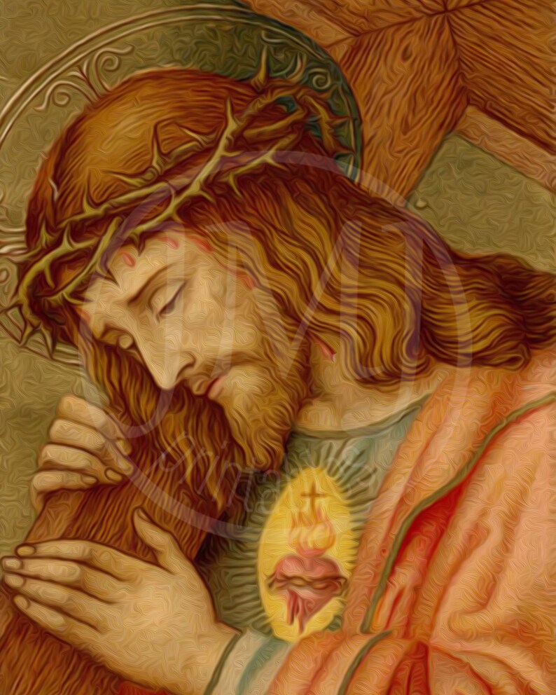 Sacred Heart of Jesus Christ PRINTABLE Catholic Art Print Lent | Etsy