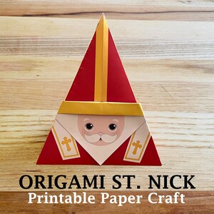 Saint Nicholas Craft Catholic Origami St Nick Printable Paper Ornament ...