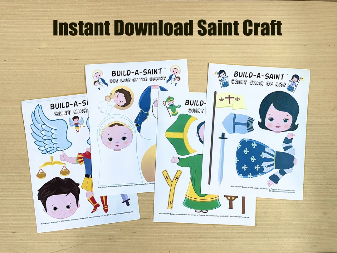 All Saints Day Craft Kit Bundle - Build A Saint Catholic Paper Dolls ...