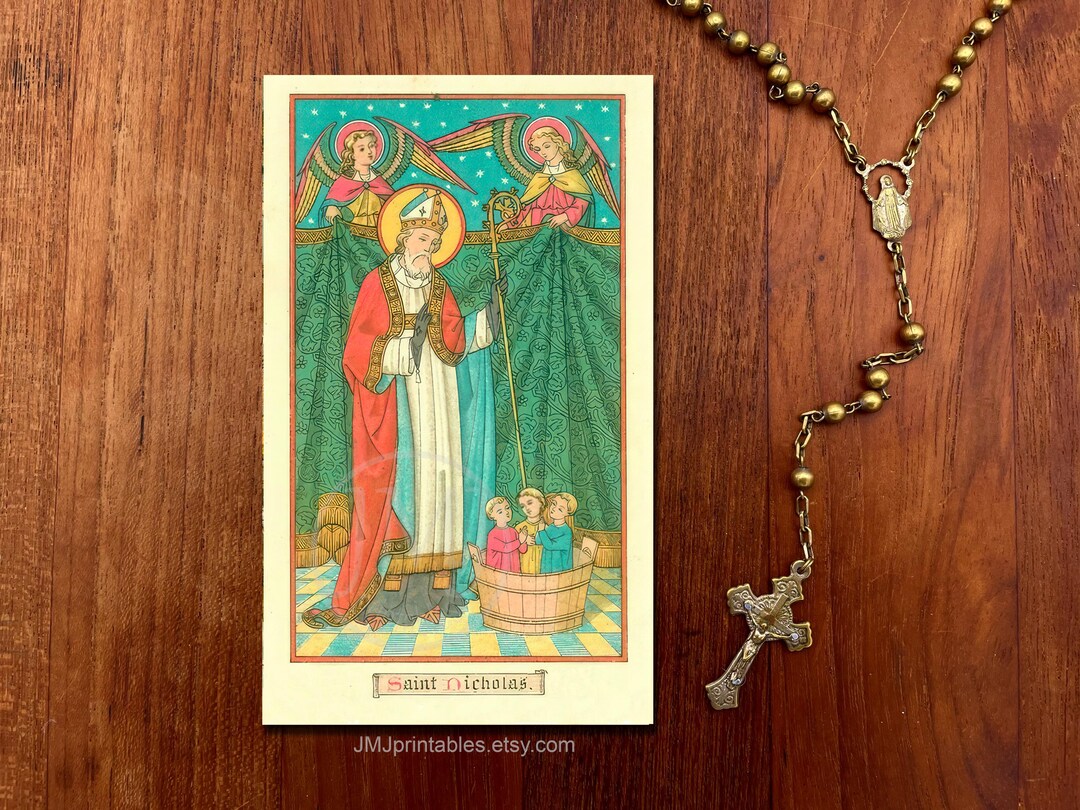 Saint Nicholas Holy Card PRINTABLE Prayer Card Saint Nicholas Catholic ...