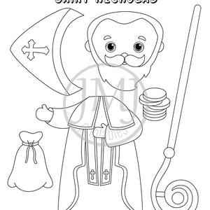 Saint Nicholas Coloring Page Catholic Craft Advent Activity Paper Doll ...