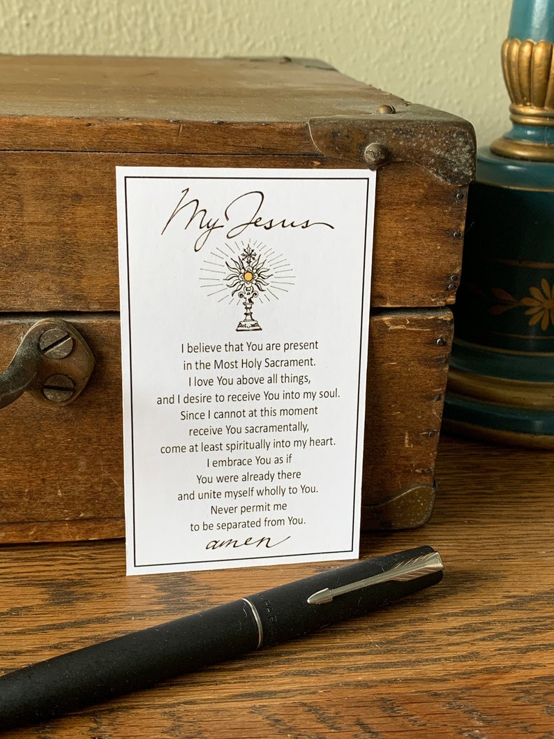 Spiritual Communion Prayer PRINTABLE, Digital PDF Prayer Card, Catholic ...