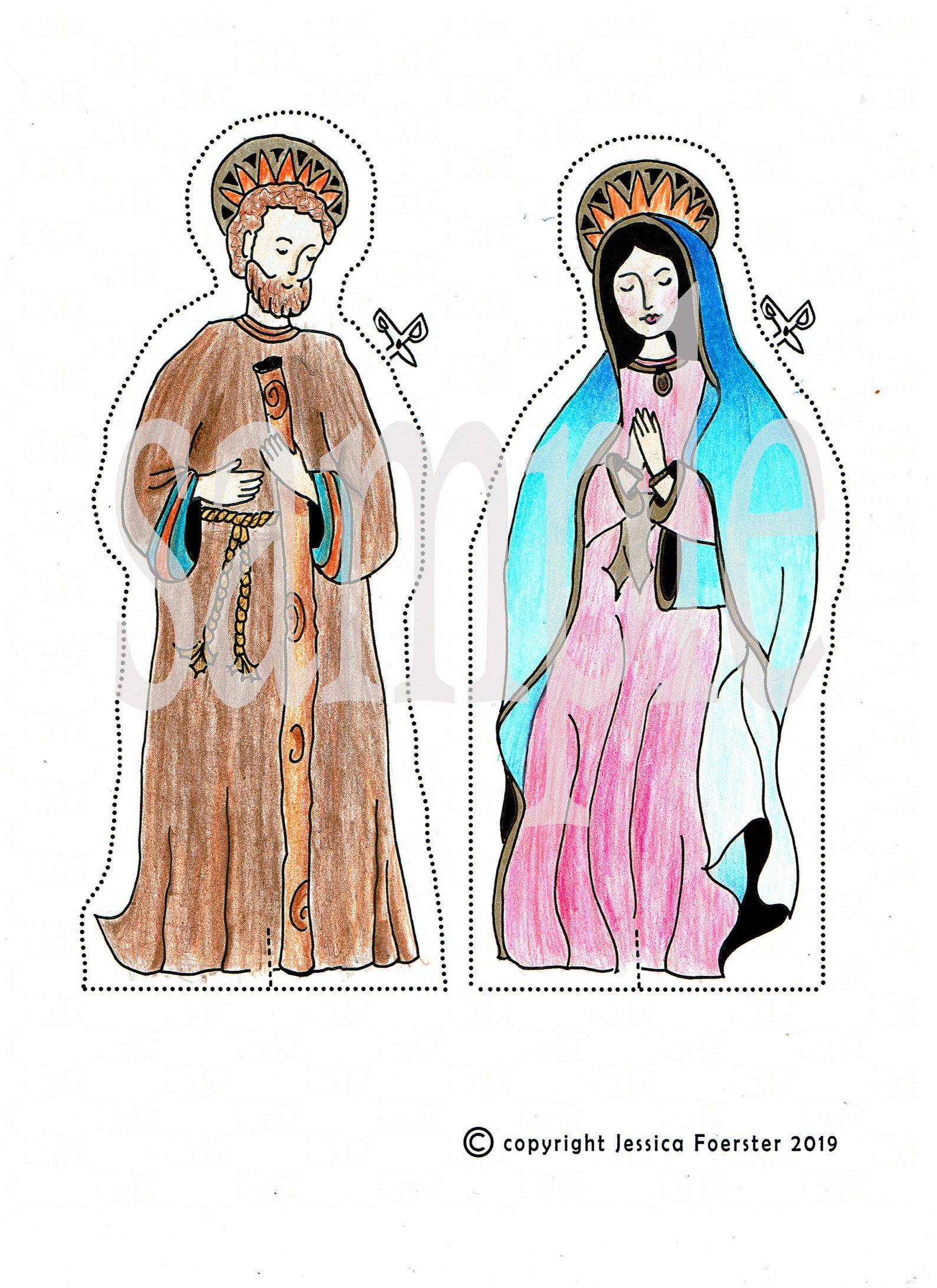 Printable Christmas NATIVITY Scene Paper Dolls for Children - Instant ...