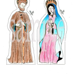 Printable Christmas NATIVITY Scene Paper Dolls for Children - Instant ...