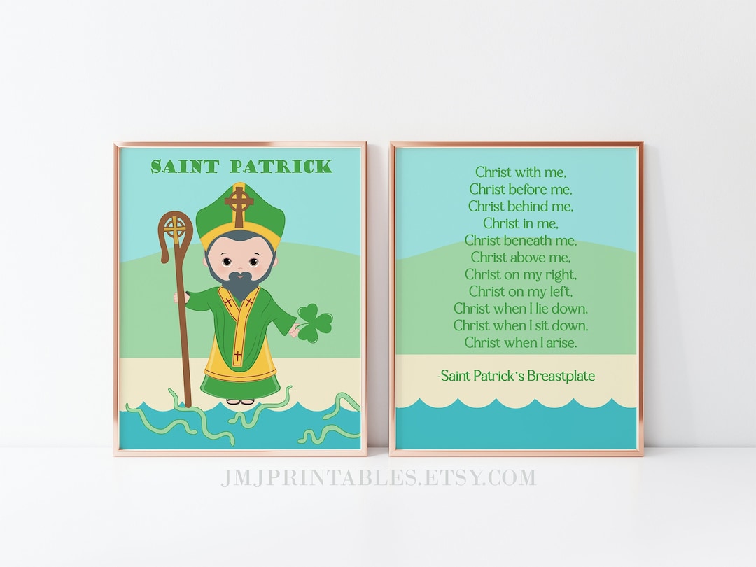 Saint Patrick PRINTABLE Catholic Art Print Set for Kids Room Catholic ...