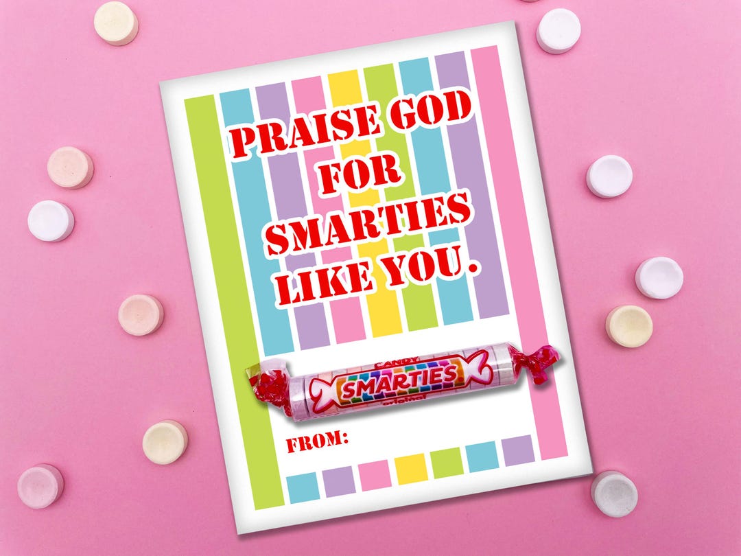 Christian School Kids Valentine Cards PRINTABLE Jesus Praise God Candy ...