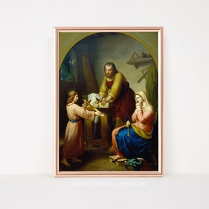 Holy Family Art Print PRINTABLE Vintage Catholic Art | Catholic Father ...