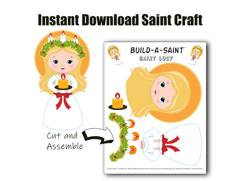 Advent Catholic Saint Craft Kit Bundle for Kids - Build A Saint Paper ...