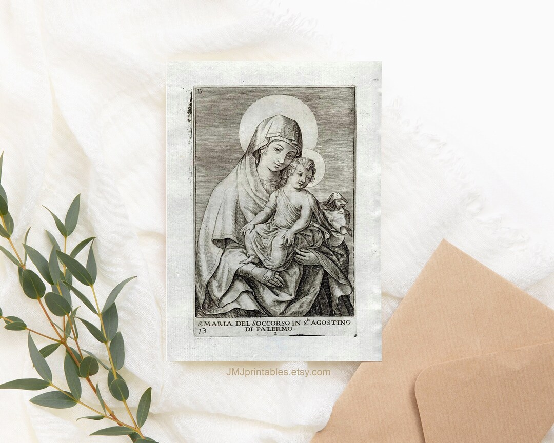 Catholic Christmas Card PRINTABLE Madonna and Child - Jesus - Our Lady ...