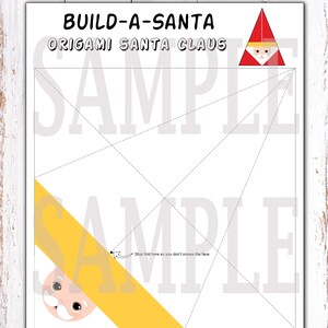 Printable Santa Ornament Origami Christmas Craft for Kids Build A Santa ...