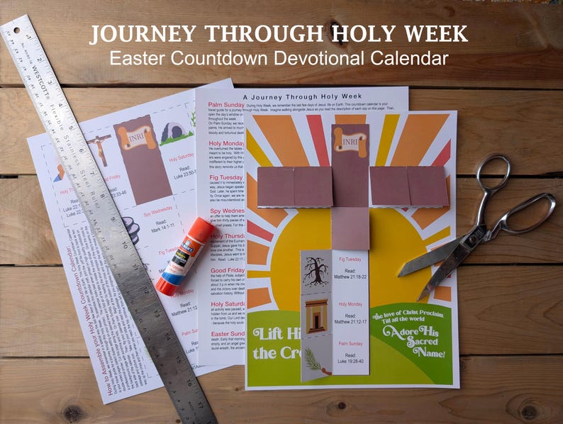Catholic Holy Week Printable Craft Countdown to Easter Calendar ...