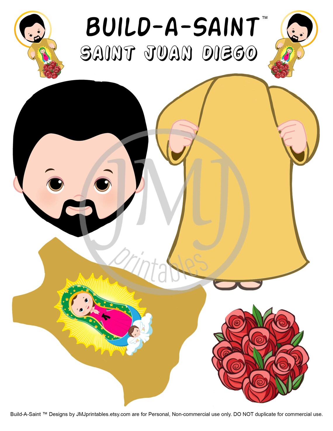 Our Lady of Guadalupe Catholic Craft Advent Activity Page Paper Doll ...