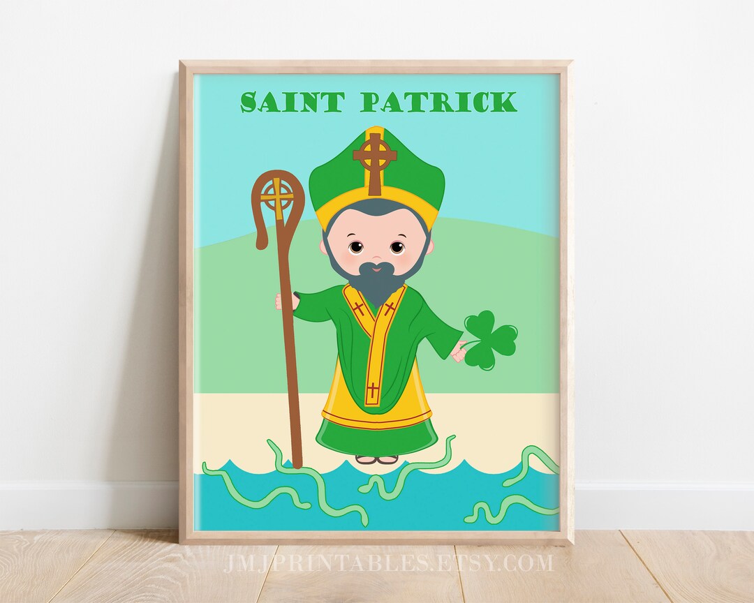 Saint Patrick PRINTABLE Catholic Art Print for Kids Catholic Patron ...