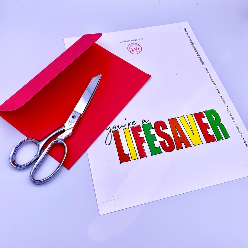 You're a Lifesaver Card PRINTABLE PDF Card & DIY - Etsy