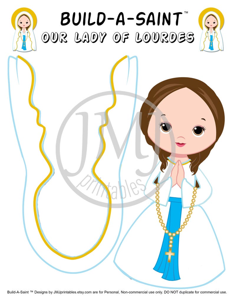 Immaculate Conception Mary Paper Doll Advent Catholic Kid Craft Paper ...