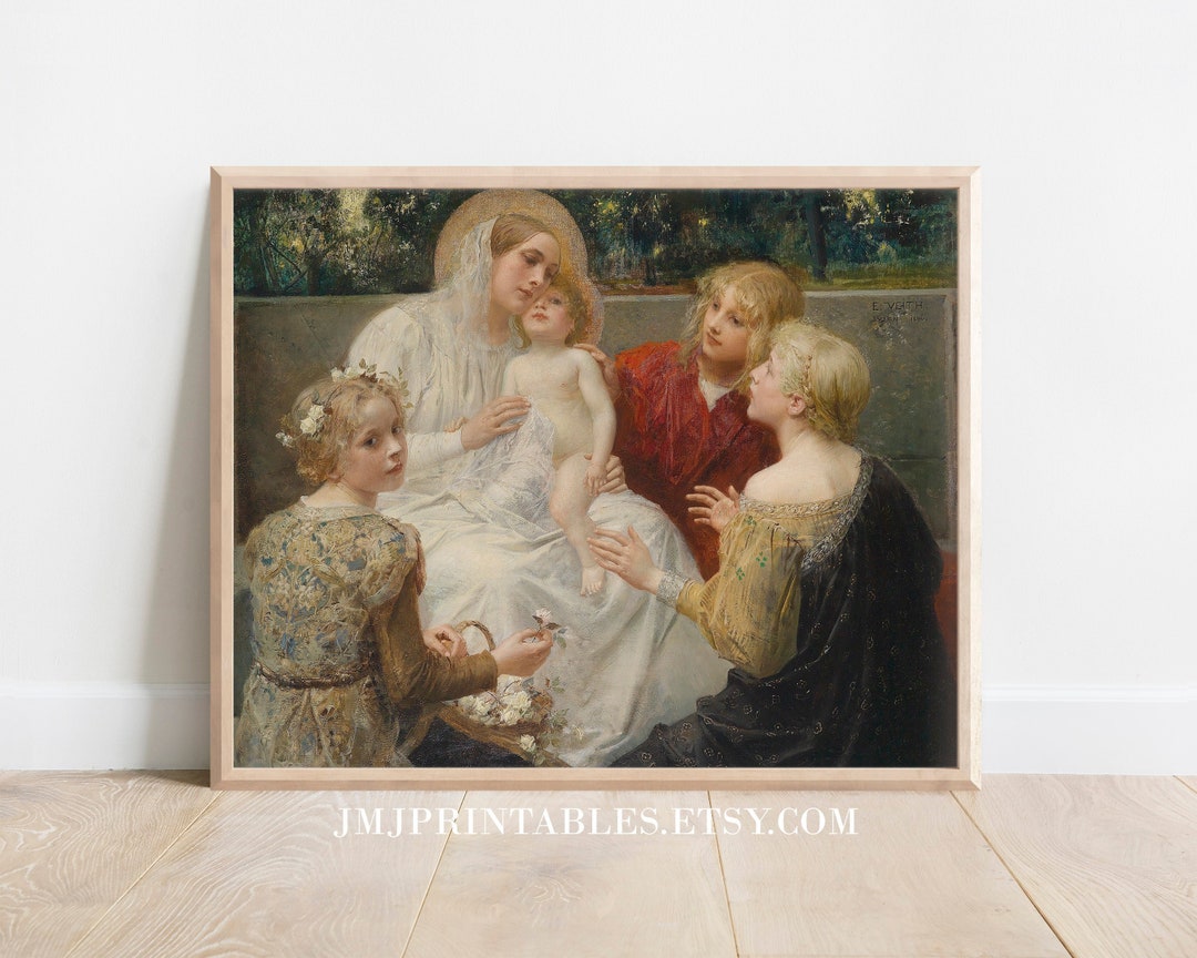 Our Lady Blessed Mother PRINTABLE Catholic Art Print Blessed Virgin ...