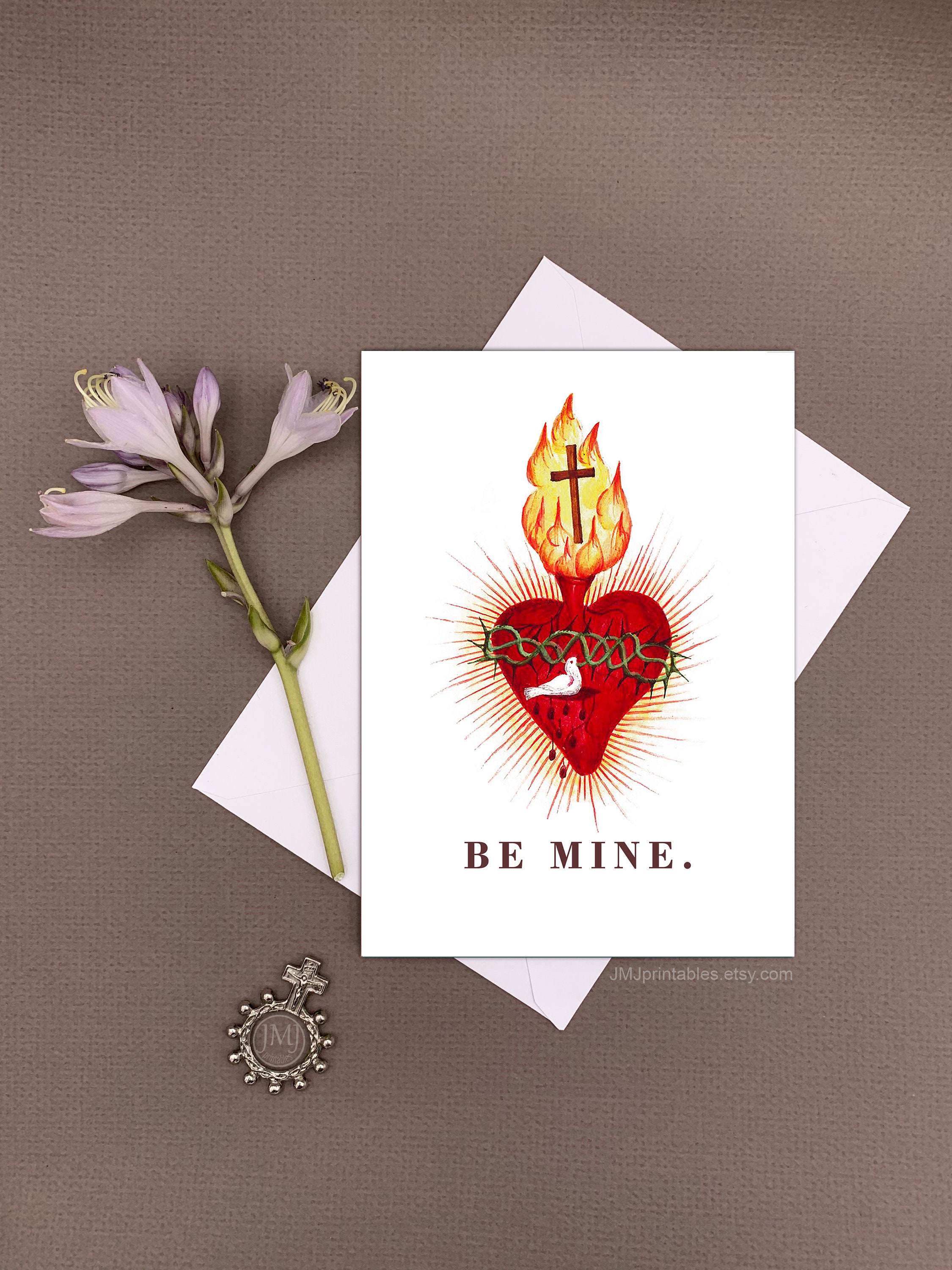 PRINTABLE Catholic SACRED HEART Valentine Card | Sacred Heart of Jesus ...
