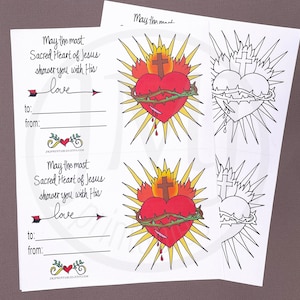 Printable Catholic Valentine Card - Sacred Heart Kid Valentine ...