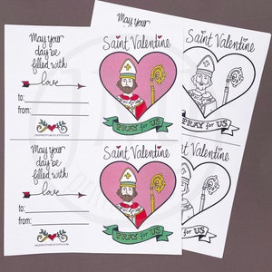 Printable Saint Valentine Card for Kids - Catholic School Valentine's ...