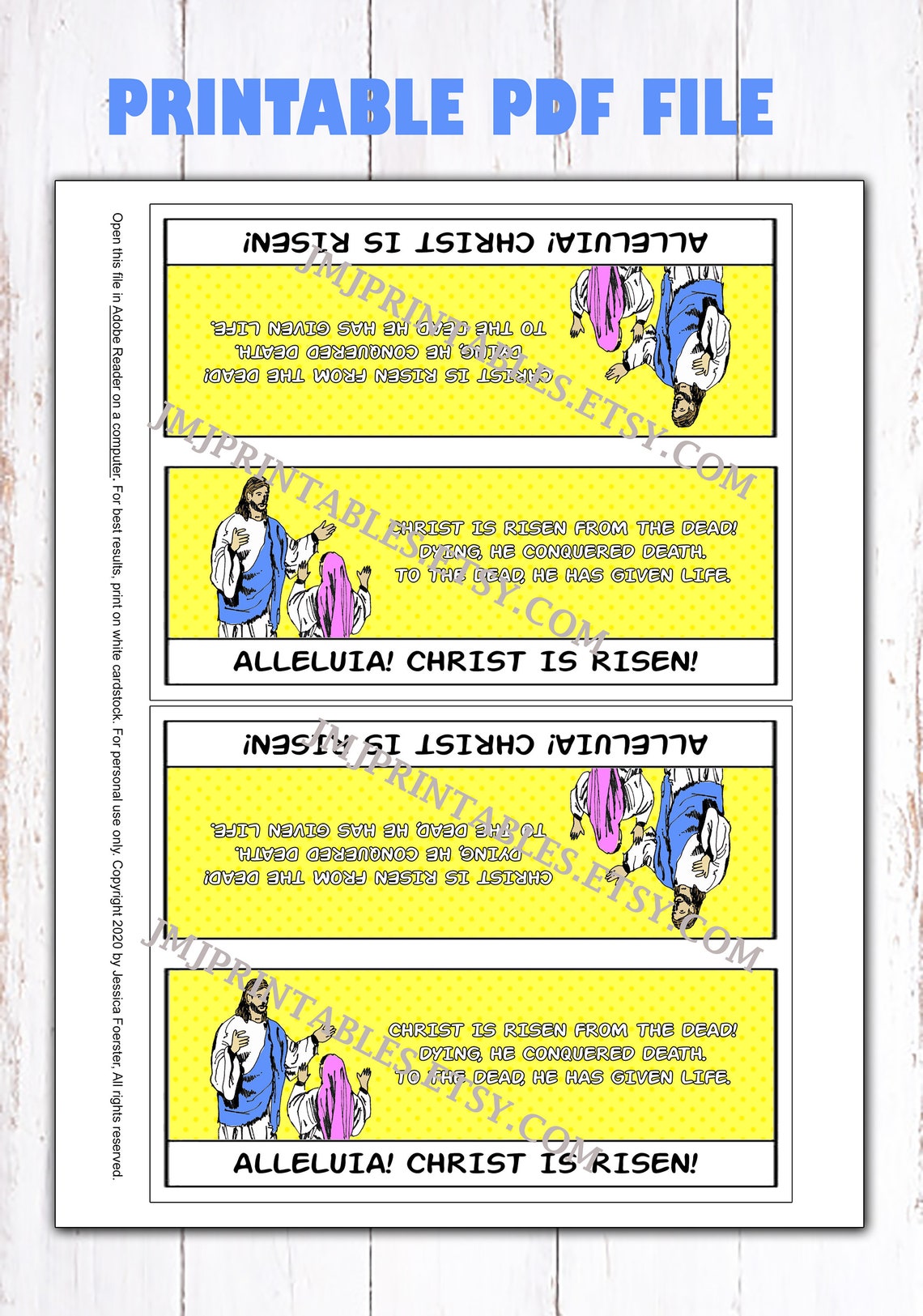 PRINTABLE Easter Bag Toppers Digital Jesus RESURRECTION | Etsy