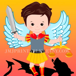 Saint Michael the Archangel PRINTABLE Catholic Art Print Set for Kids ...