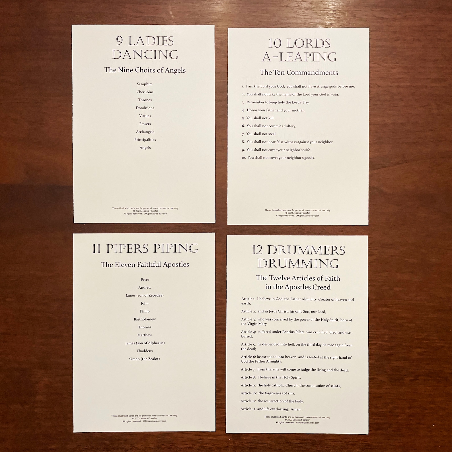 12 Twelve Days of Christmas - Catholic Advent Epiphany Lesson Activity ...