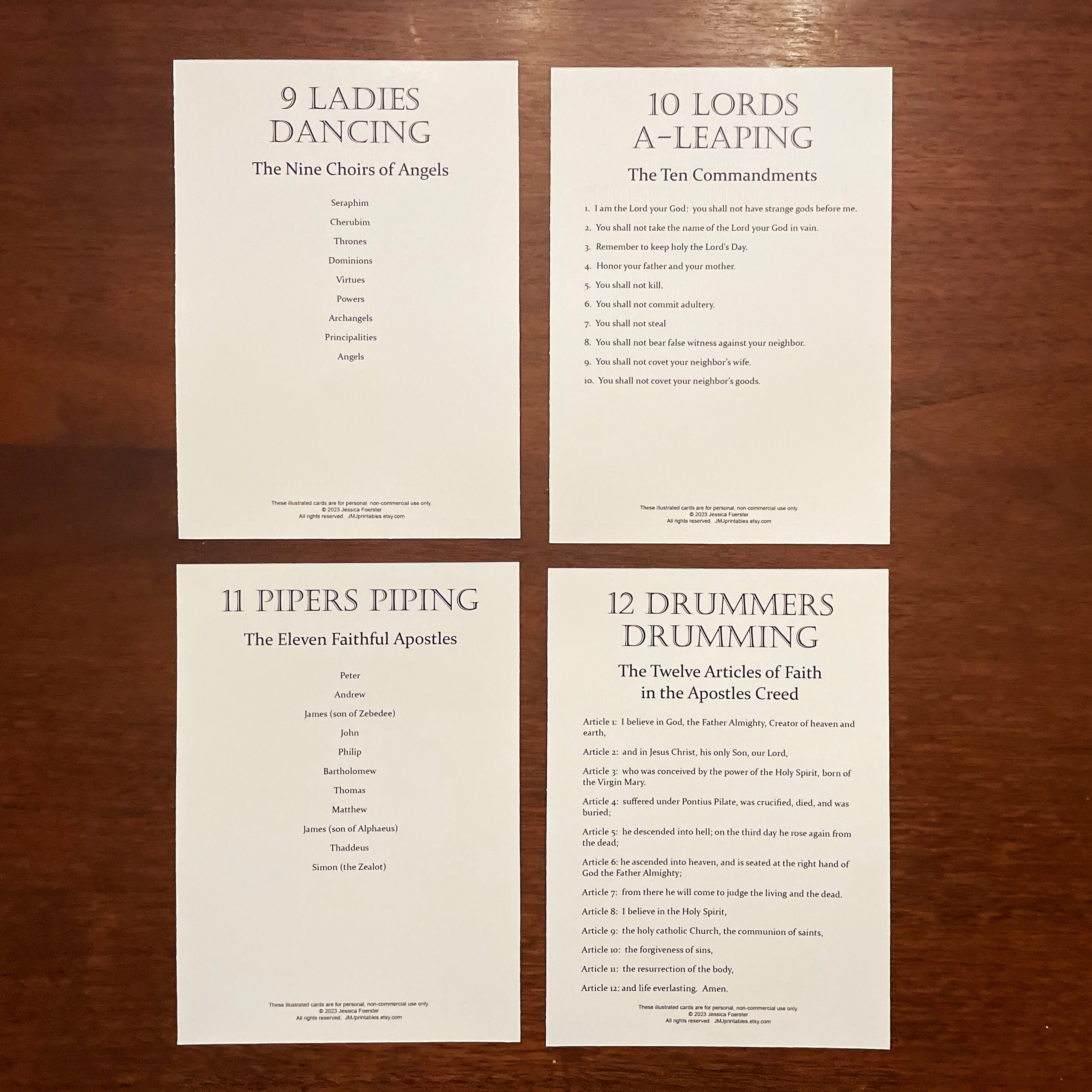 12 Twelve Days of Christmas - Catholic Advent Epiphany Lesson Activity ...
