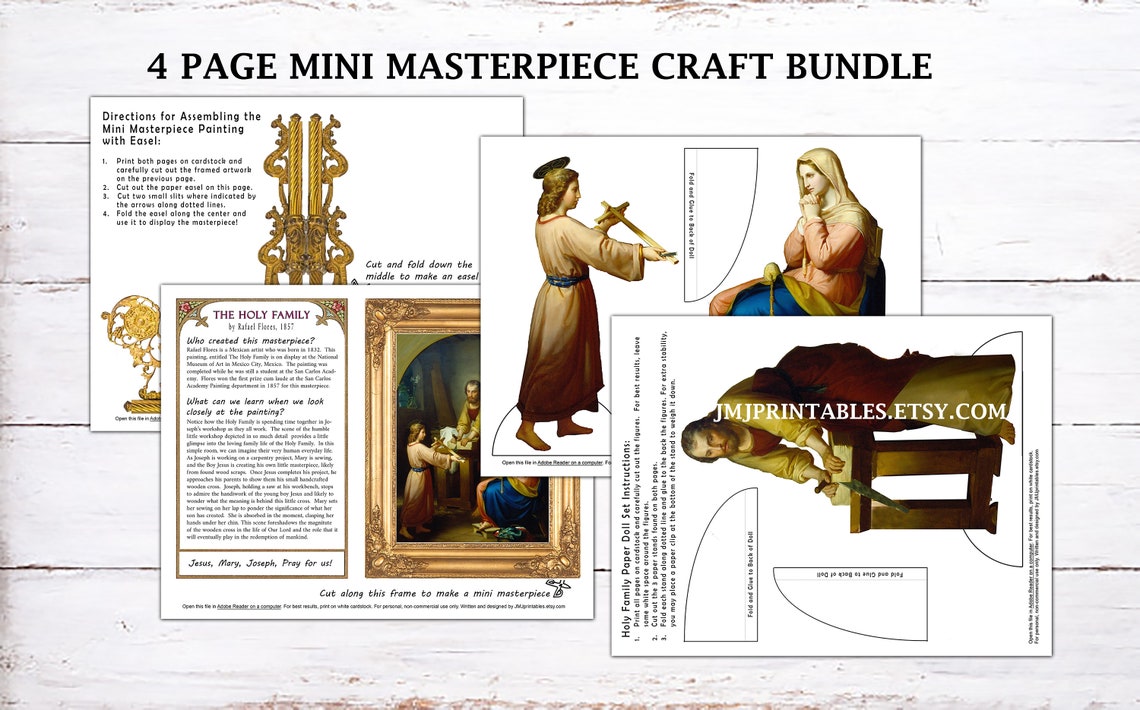 Catholic Paper Dolls Art Lesson Craft PRINTABLE Holy Family | Etsy