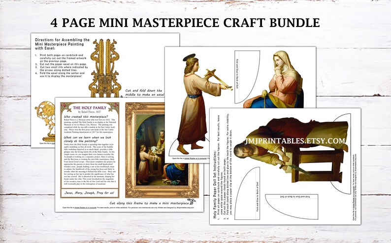 Catholic Paper Dolls Art Lesson Craft PRINTABLE Holy Family | Etsy