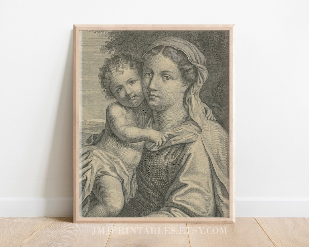 Catholic Christmas Gift PRINTABLE ART Our Lady Madonna & Child Catholic ...