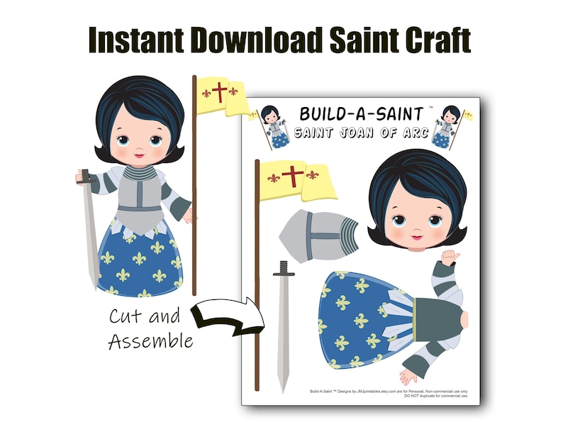 All Saints Day Craft Kit Bundle for Kids - Build A Saint Catholic Paper ...