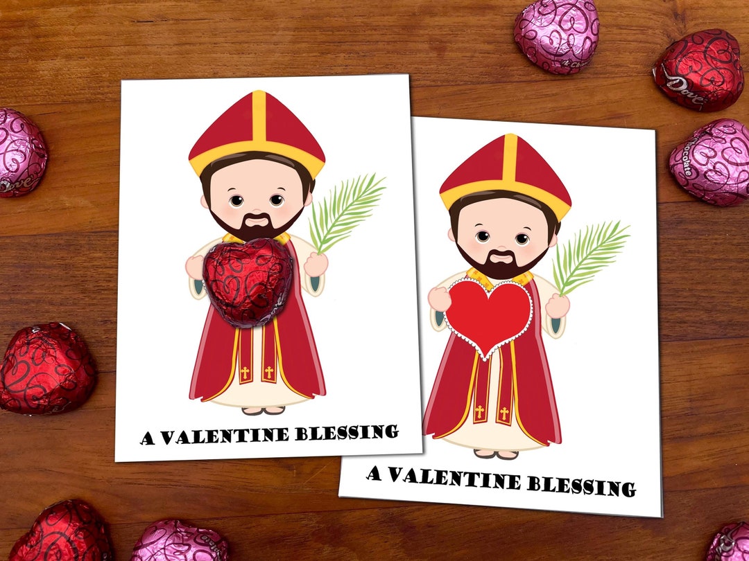 Printable Catholic Valentine Card for Kids, Saint Valentine Card for ...