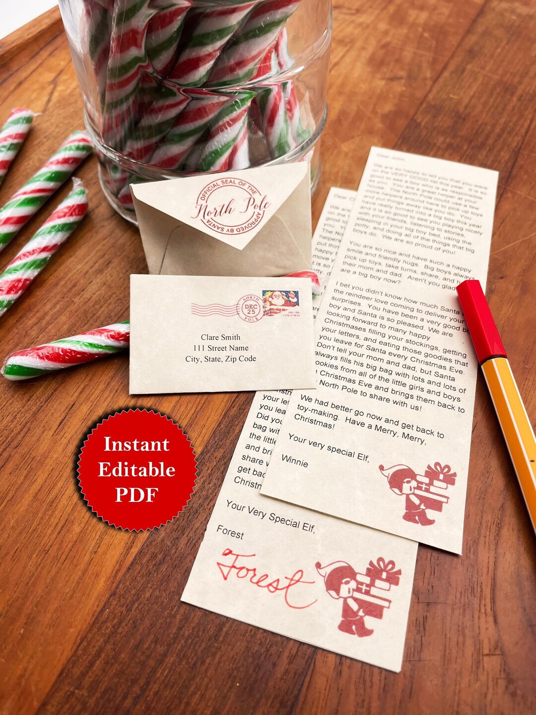 Miniature Elf Letter From Santa's Workshop Personalized Editable ...