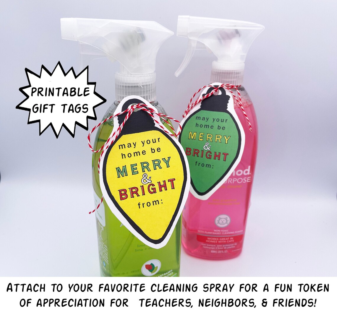 Printable Gift Tag for Cleaning Spray Bottle | Last Minute Neighbor ...