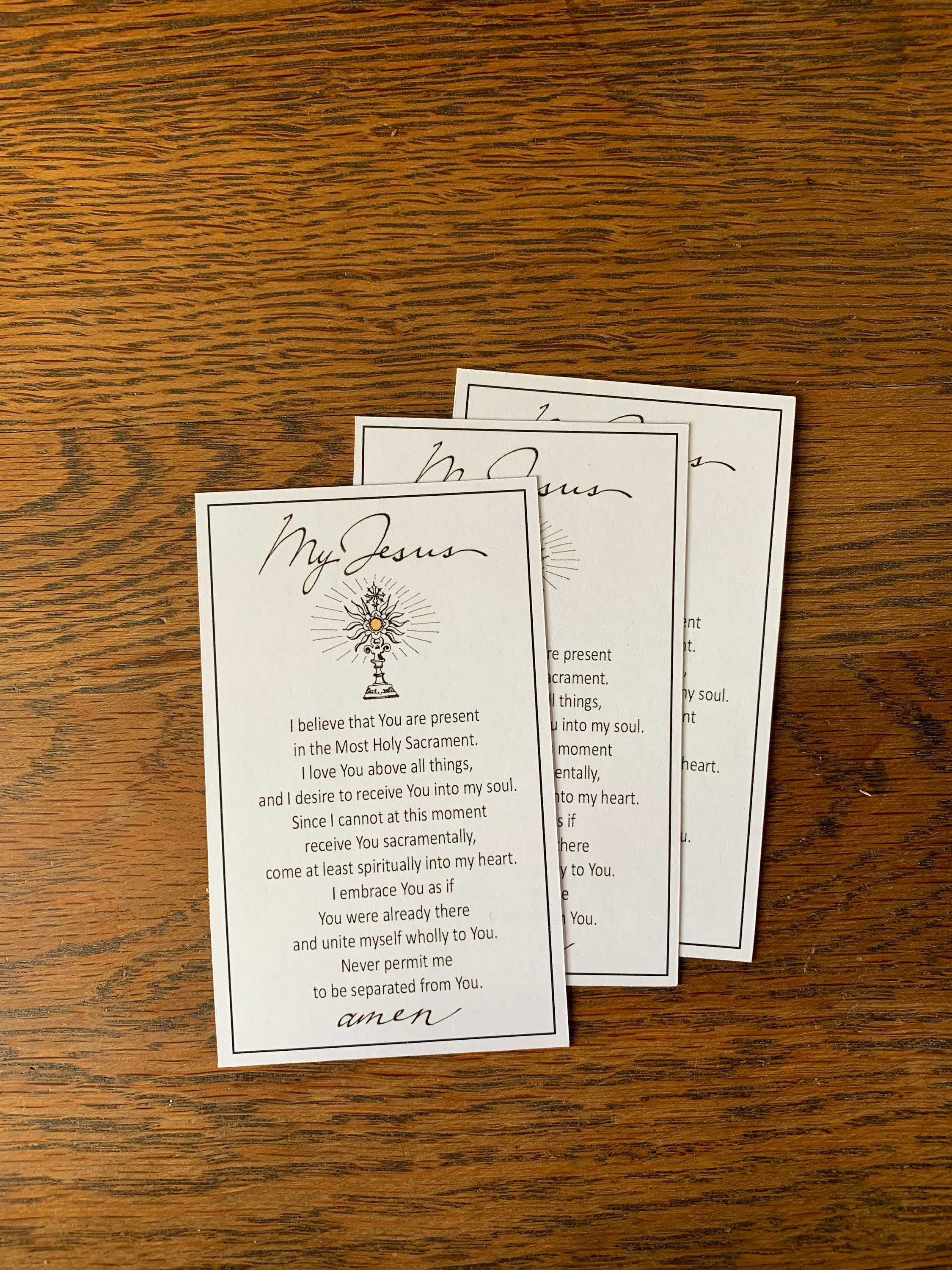 Spiritual Communion Prayer Card PRINTABLE Digital PDF Prayer | Etsy