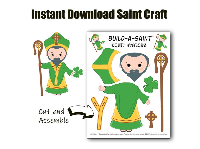 All Saints Day Craft Kit Bundle for Kids - Build A Saint Catholic Paper ...